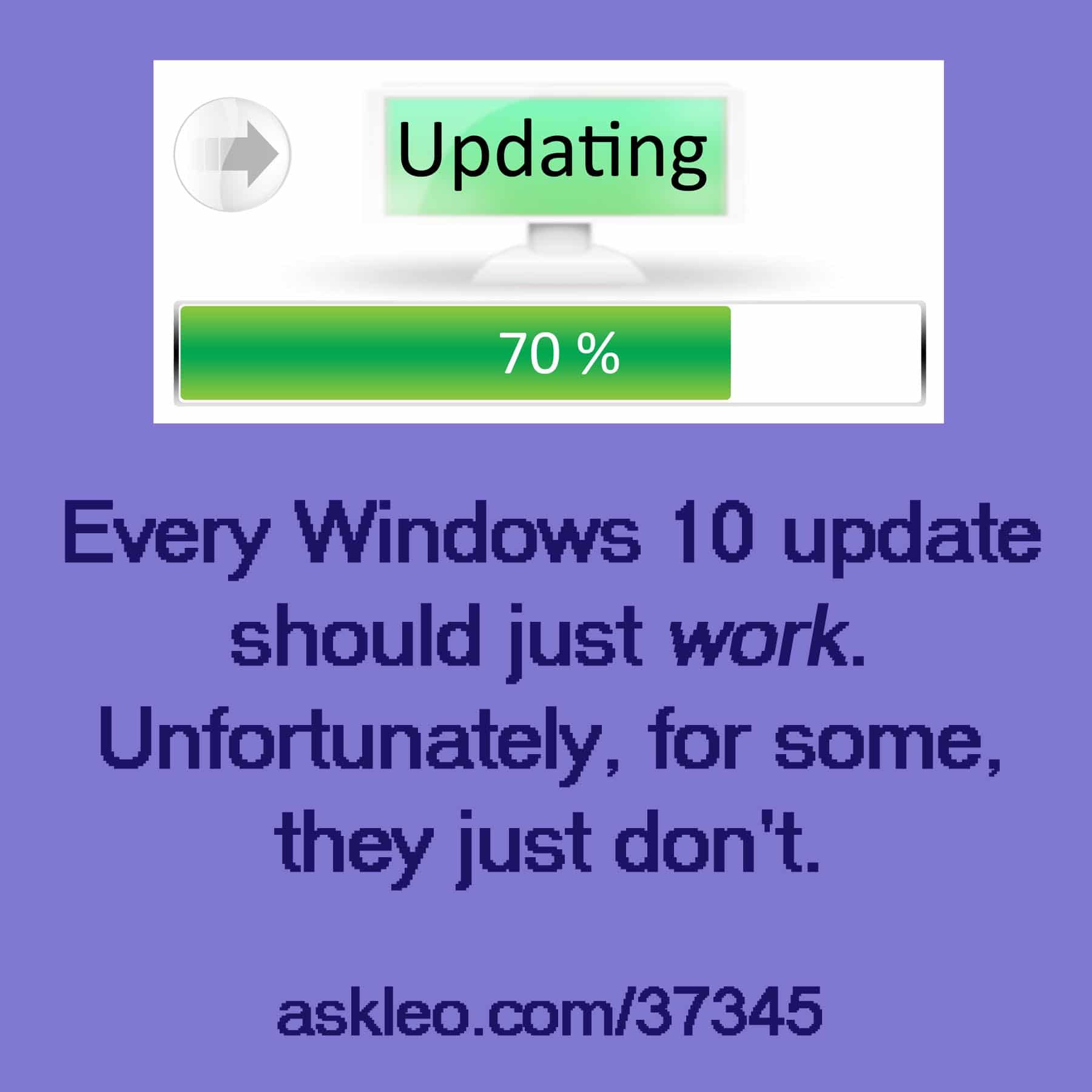 Every Windows 10 update should just work. Unfortunately for some they ...